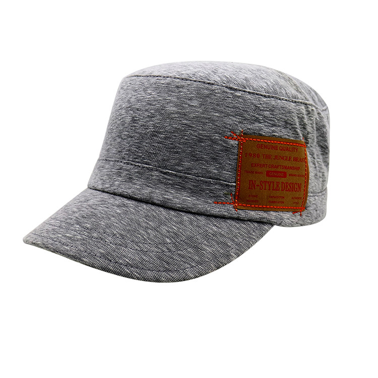 Kundengebundene Lederflicken LOGO justierbare Kadett-Hüte, flache ...